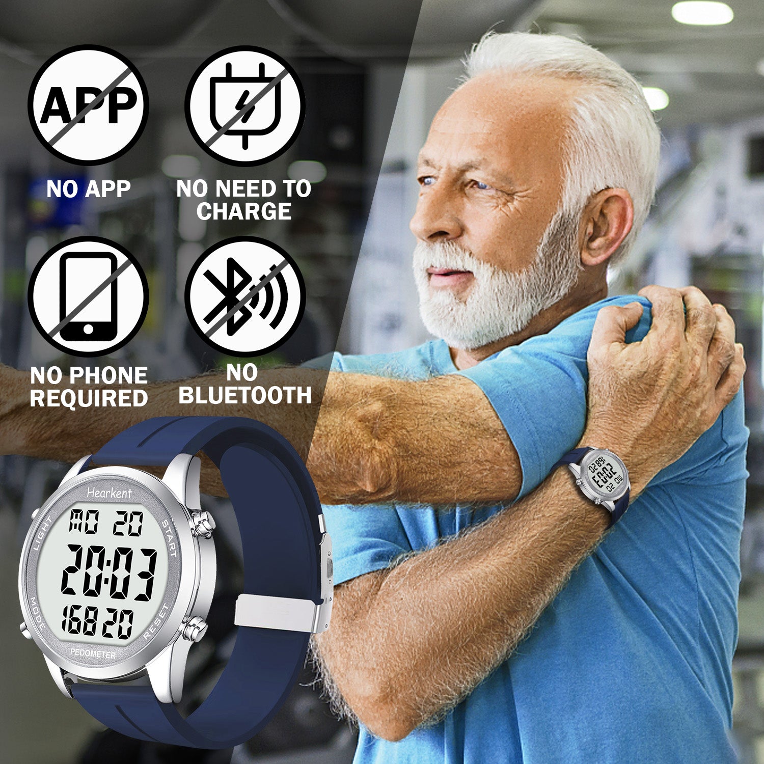 Hearkent Waterproof Pedometer Watch 2306P – Hearkent Watches & Clocks