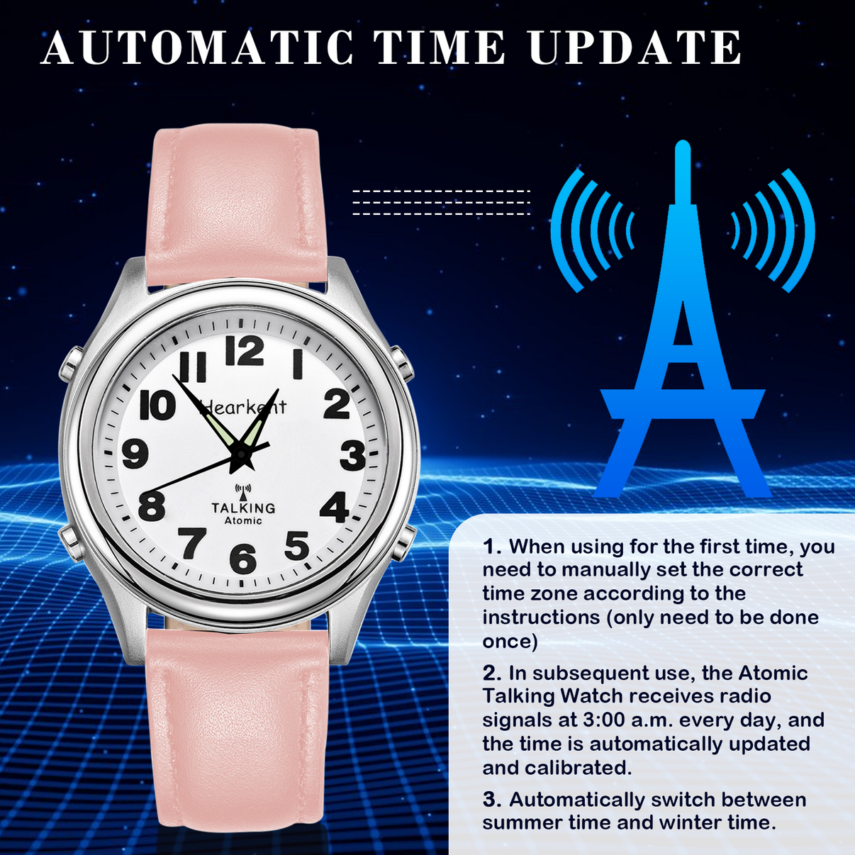 Hearkent Ladies' Atomic Analog Talking Watch 0901L – Hearkent Watches ...