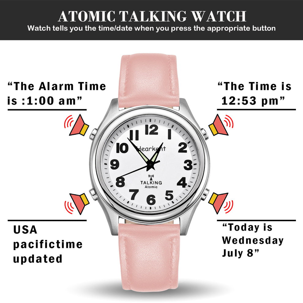 Hearkent Ladies' Atomic Analog Talking Watch 0901L – Hearkent Watches ...